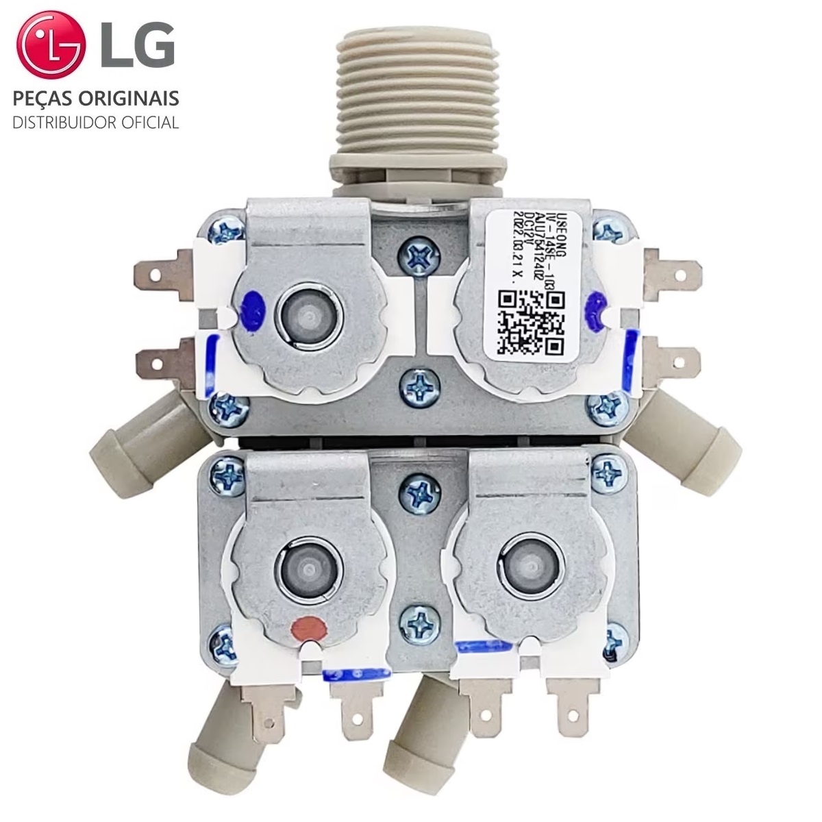 VÁLVULA DE ENTRADA ÁGUA 4 VIAS 12V LAVADORA LG - AJU75412402 ...