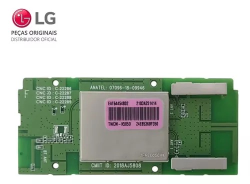 Módulo Wi-fi E Bluetooth LG Eat64454802 - Twcm-k505d Mt7668 ...