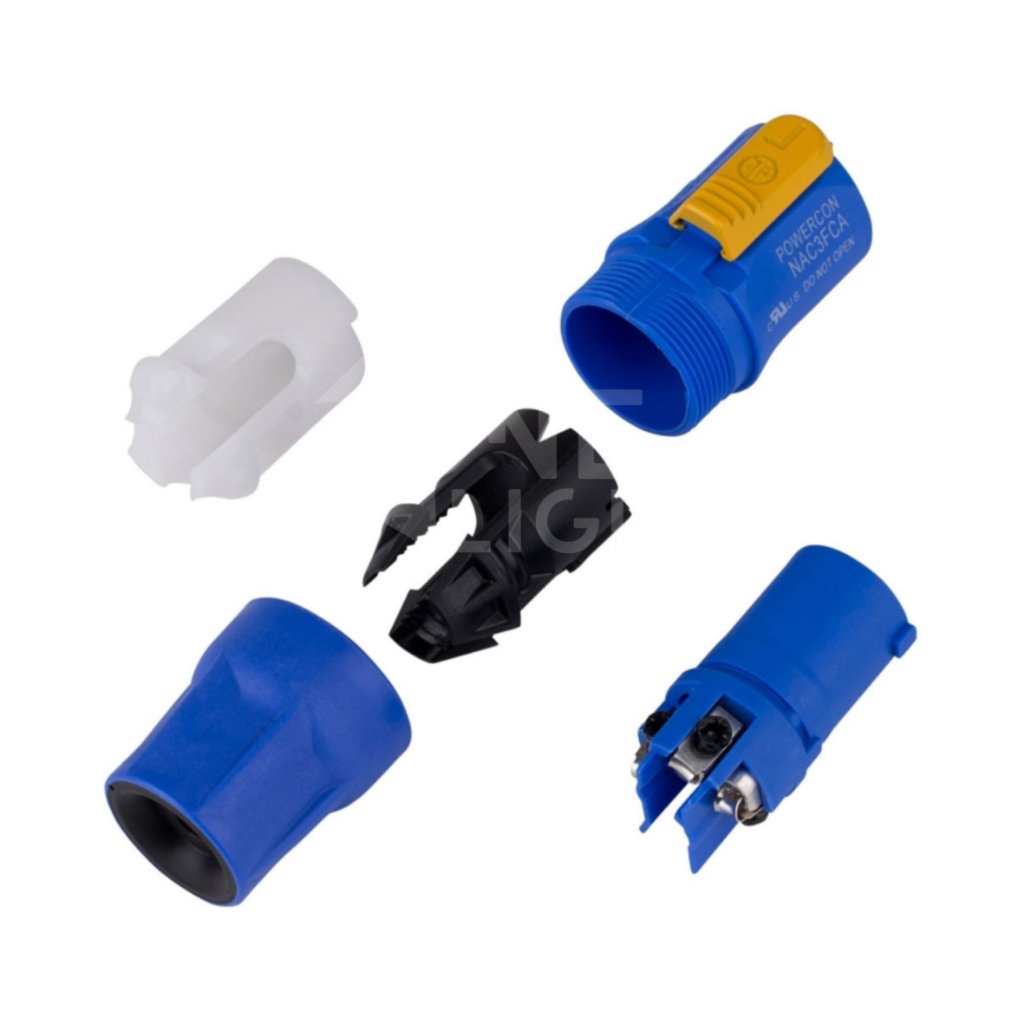 CONECTOR POWERCON MACHO AZUL - A MAIOR LOJA VIRTUAL DE ILUMINAÇÃO DO BRASIL