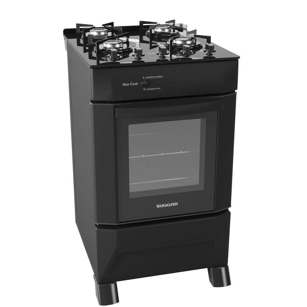 Fogão Suggar Max Cook 4 Queimadores Preto Bivolt - O Magazine ...
