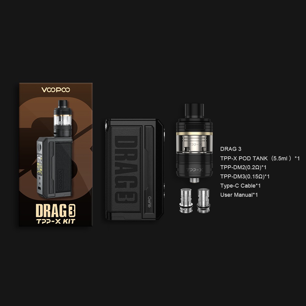 Vape Voopoo Drag 3 Kit TPP-X - Tabacaria Arahat e Presentes