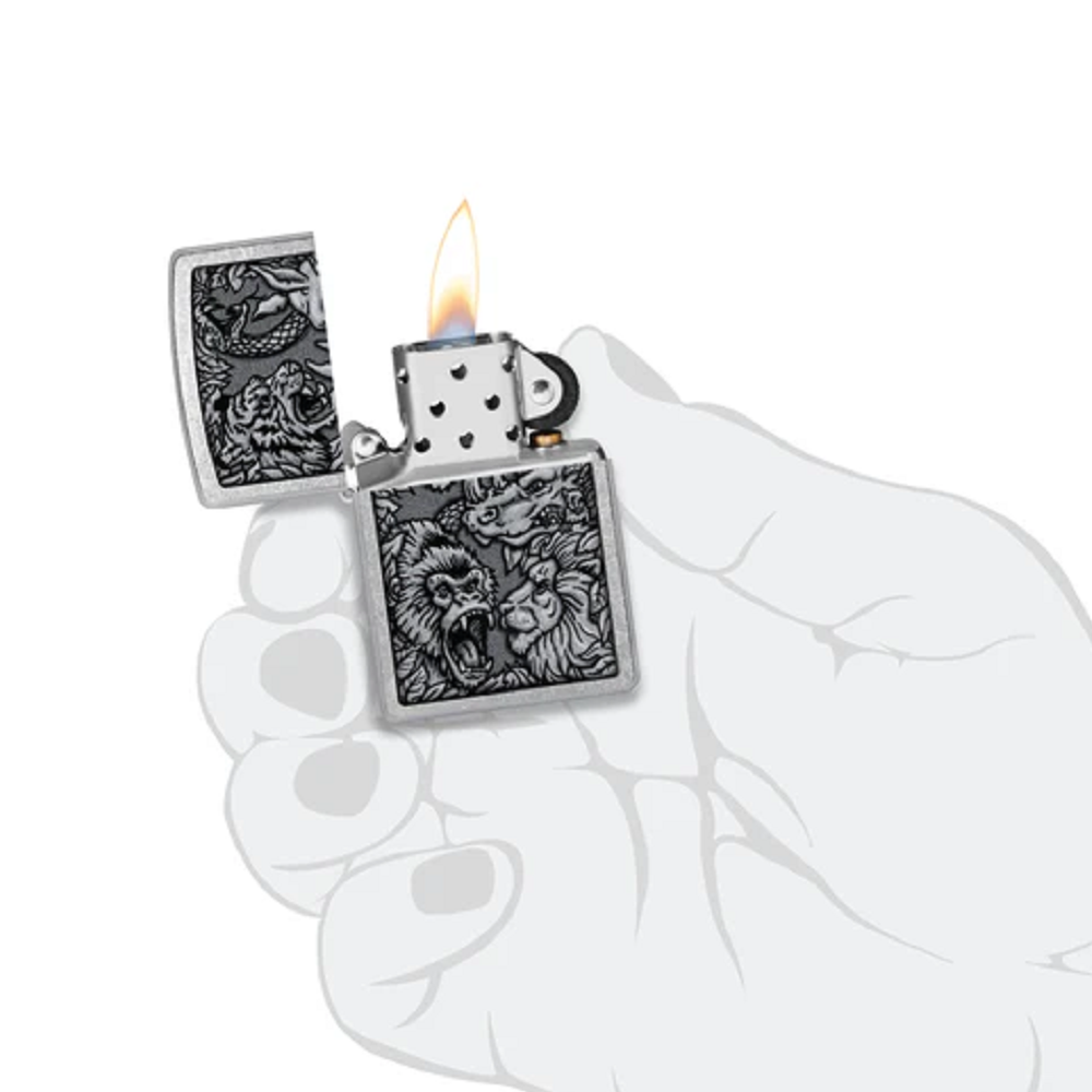 Isqueiro Original Zippo 48567 Jungle Design - Tabacaria Arahat e Presentes