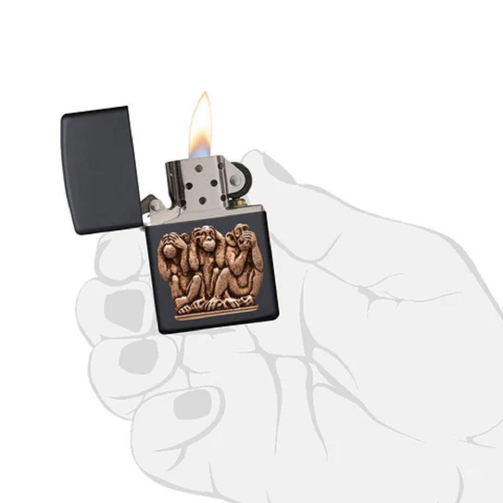 Isqueiro Original Zippo 29409 Three Monkeys - Tabacaria Arahat e Presentes