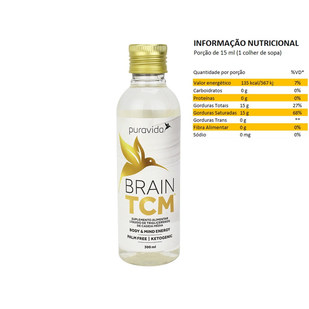 Puravida Brain Tcm 300ml - Mega Vale Cosméticos