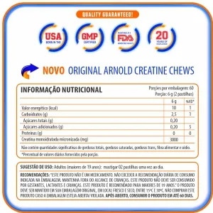 Arnold Nutrition Creatine Chews Mast 60 Tabs - Mega Vale Cosméticos