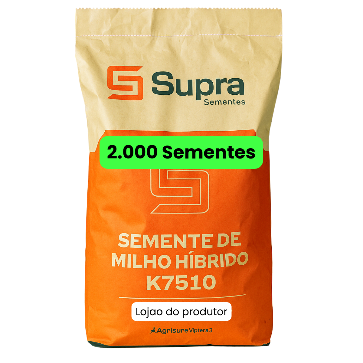 Semente de Milho K7510 VIP3 - Milho Verde e Silagem - 2.000 Sementes ...