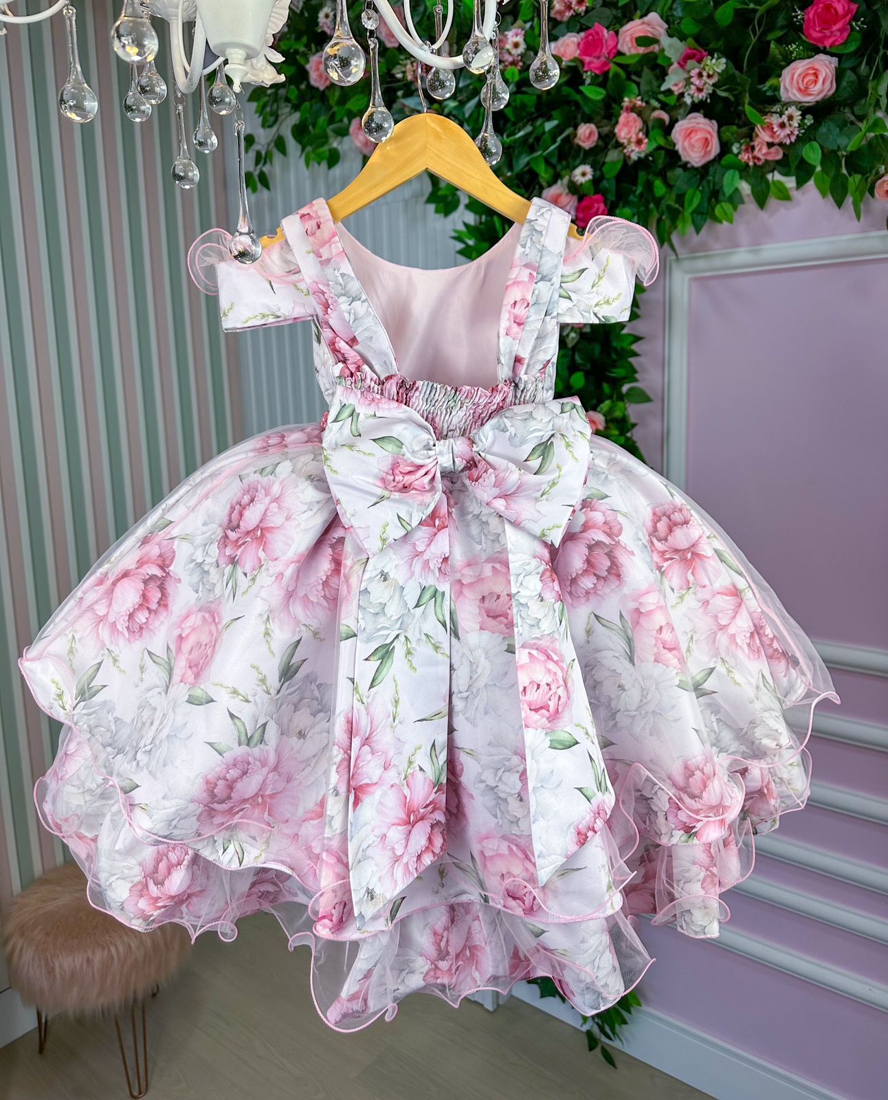 Vestido Infantil Bella Child Rosa Bebe Florido - BELLI KIDS ATACADO