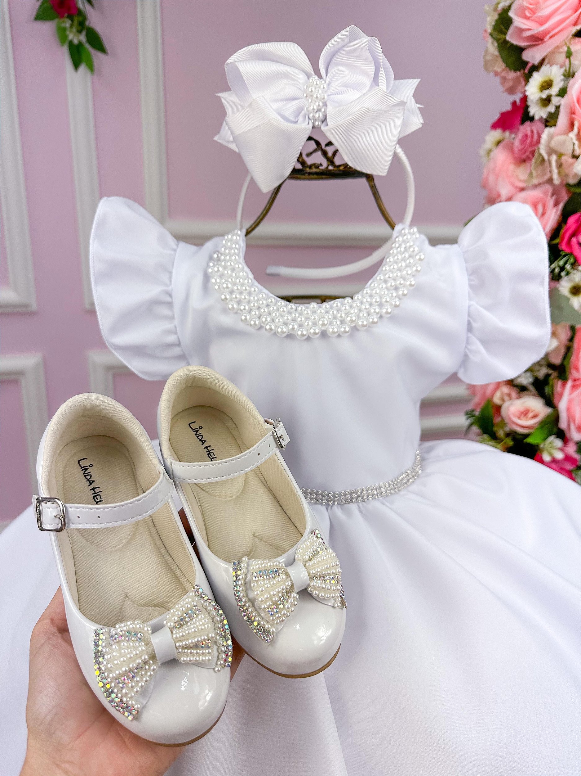 Vestido Belle Fille Elisa Branco - BELLI KIDS ATACADO