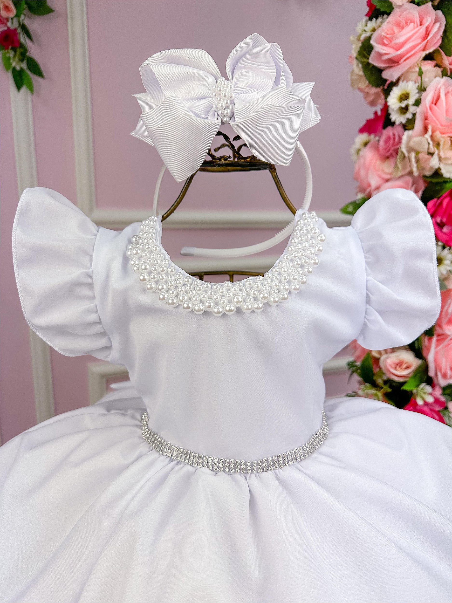 Vestido Belle Fille Elisa Branco - BELLI KIDS ATACADO