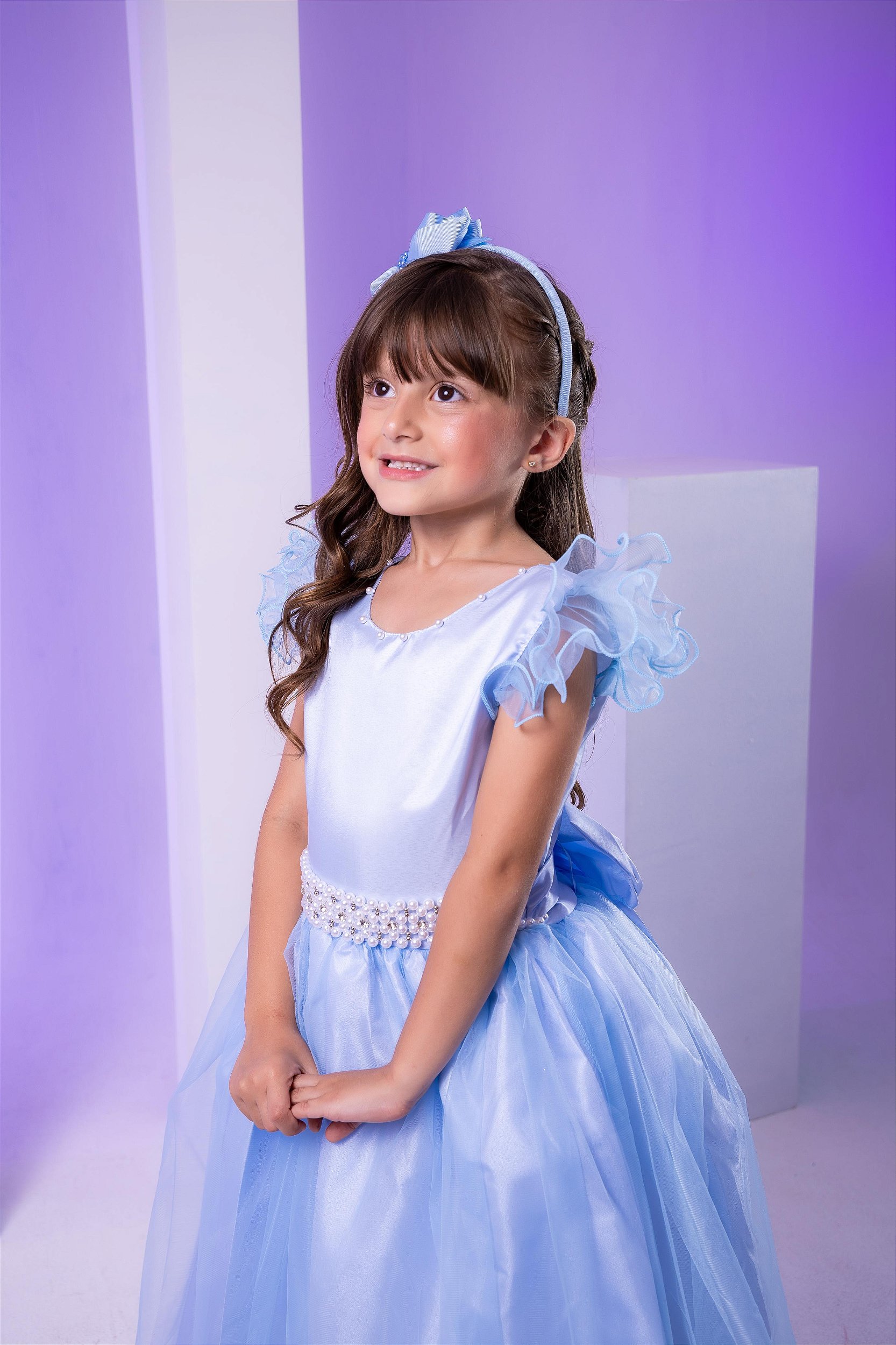 Vestido Marie Longo Amanda Azul Bebe - BELLI KIDS ATACADO