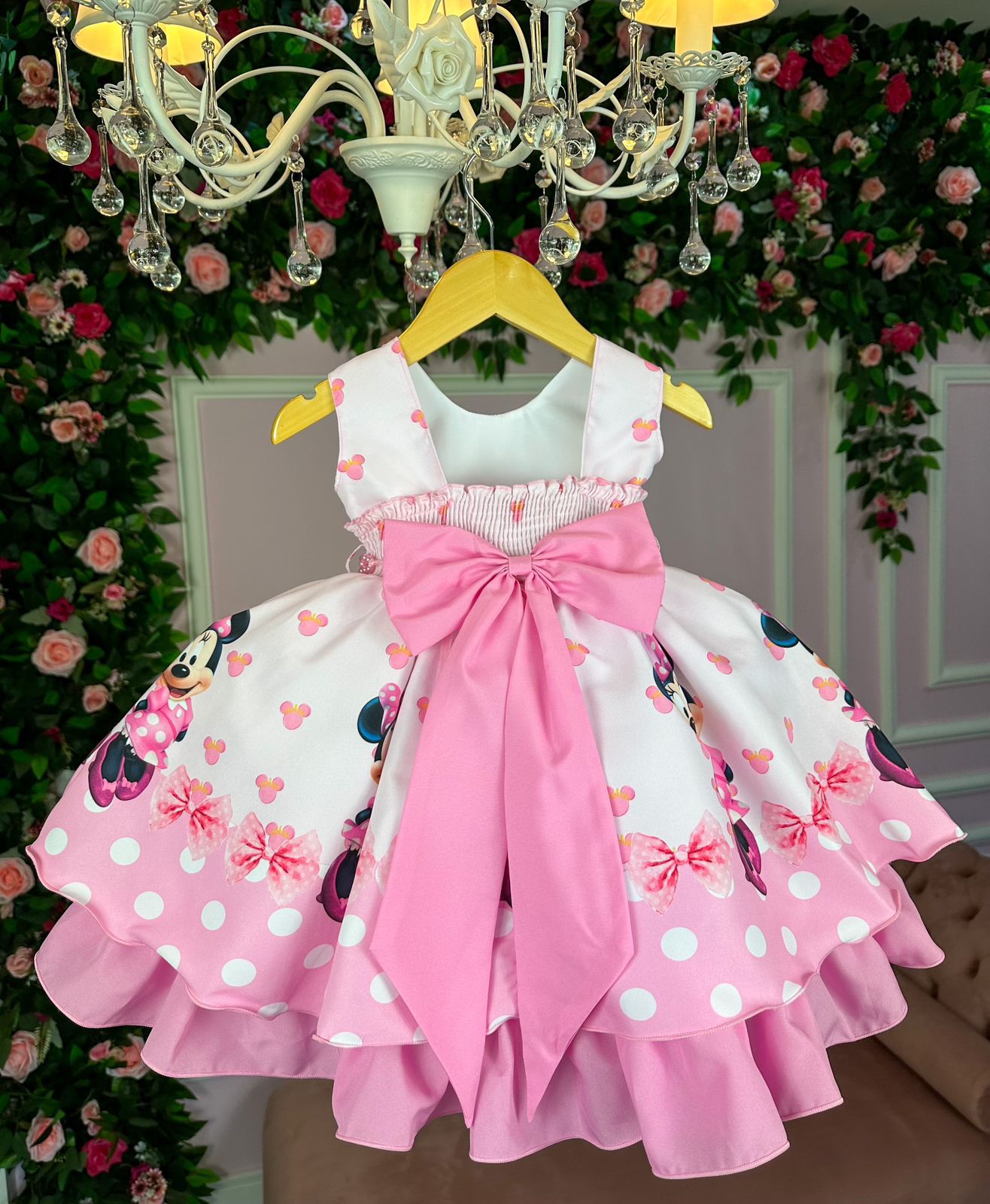 Vestido Tematicos da Miss Minnie/Minie Rosa - BELLI KIDS ATACADO