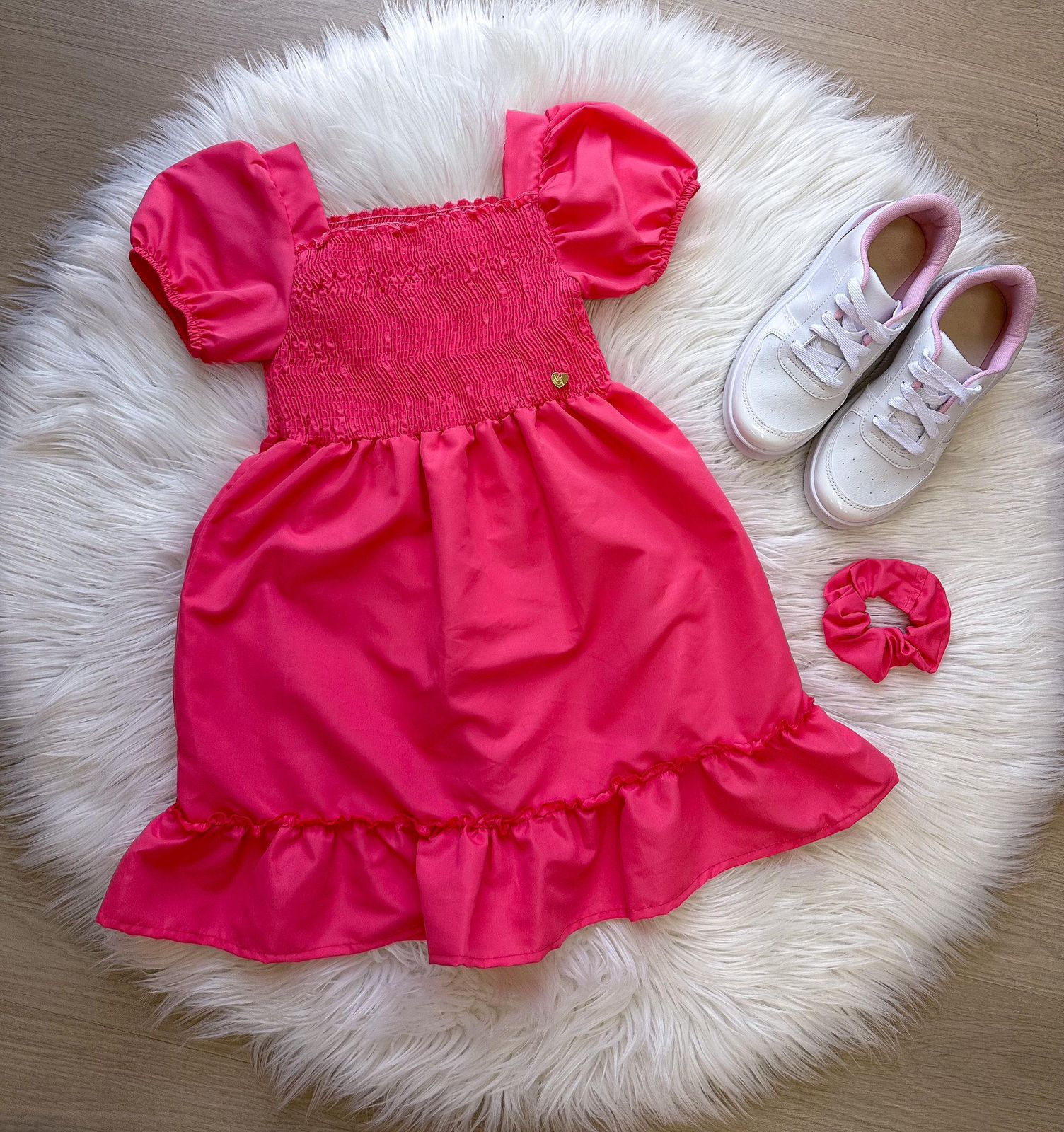 Vestido Blogueirinha Mãe e Filha Lara Coral - BELLI KIDS ATACADO