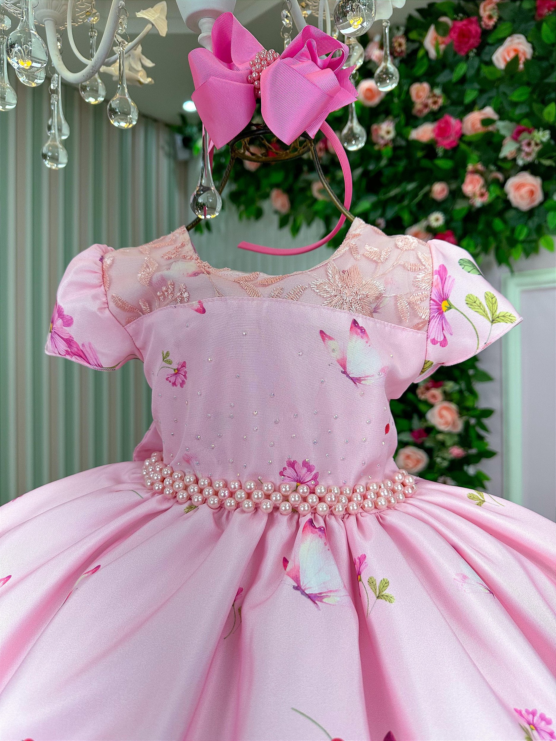 Vestido Giovanella/Giovanela Jardim das Borboletas Rosa Carla - BELLI ...