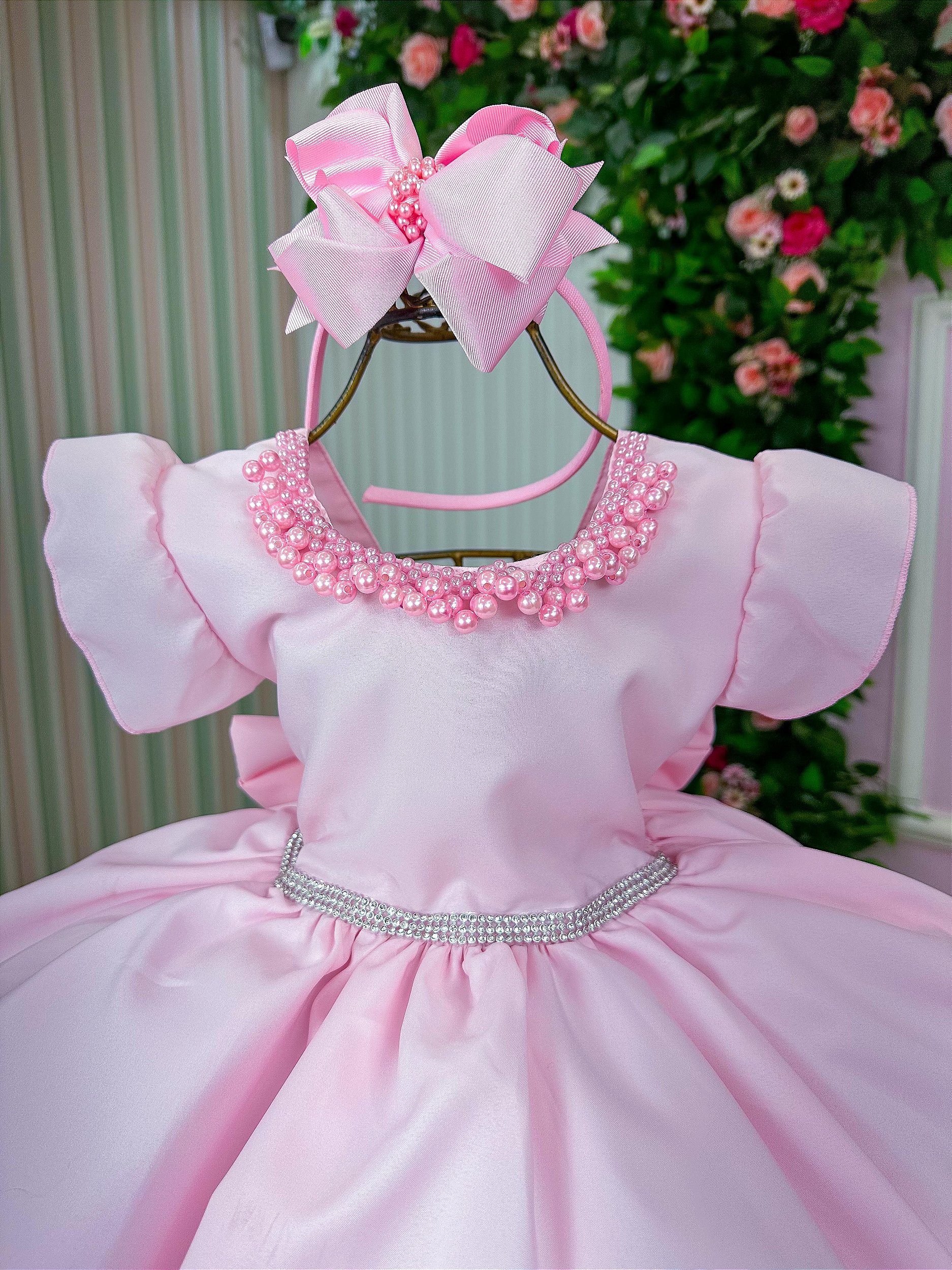 Vestido Belle Fille Elisa Rosa Bebe - BELLI KIDS ATACADO