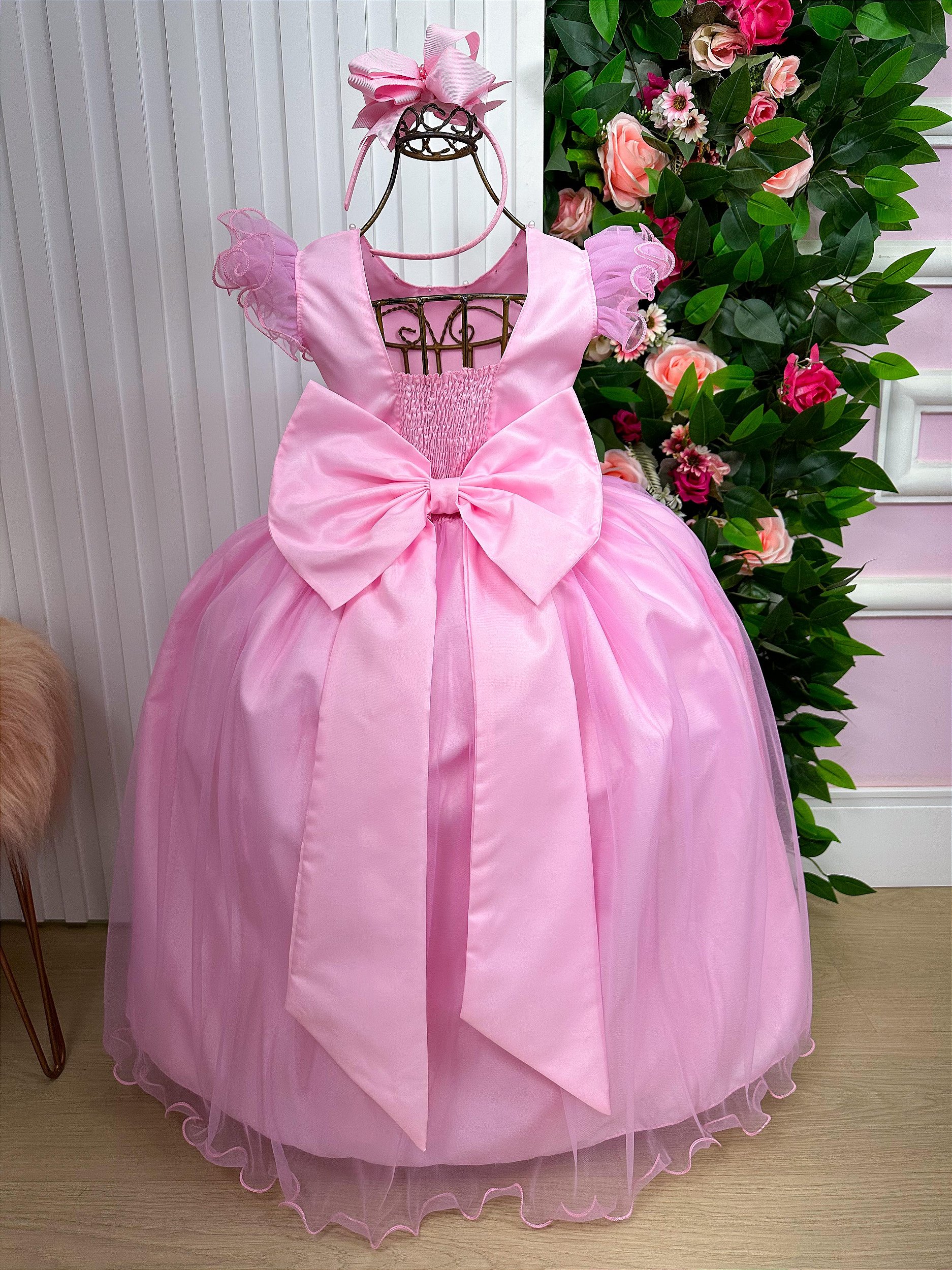 Vestido Marie Longo Amanda Rosa Bebe - BELLI KIDS ATACADO