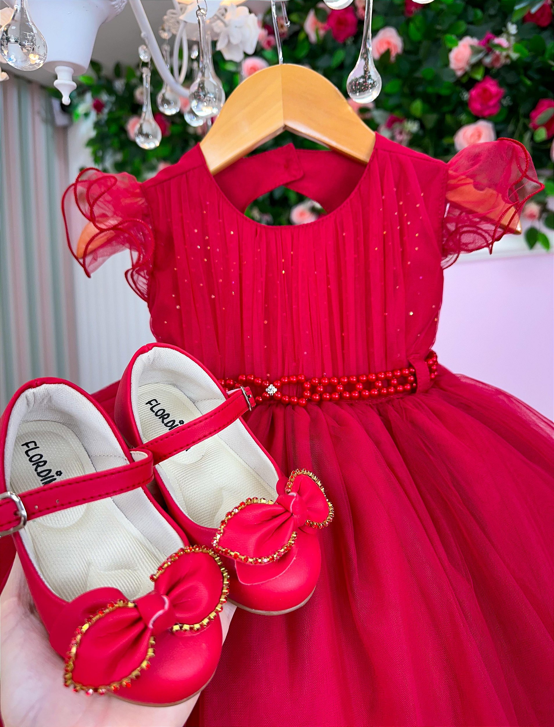 Vestido Menina Bonita Bebe Isadora Vermelho - BELLI KIDS ATACADO