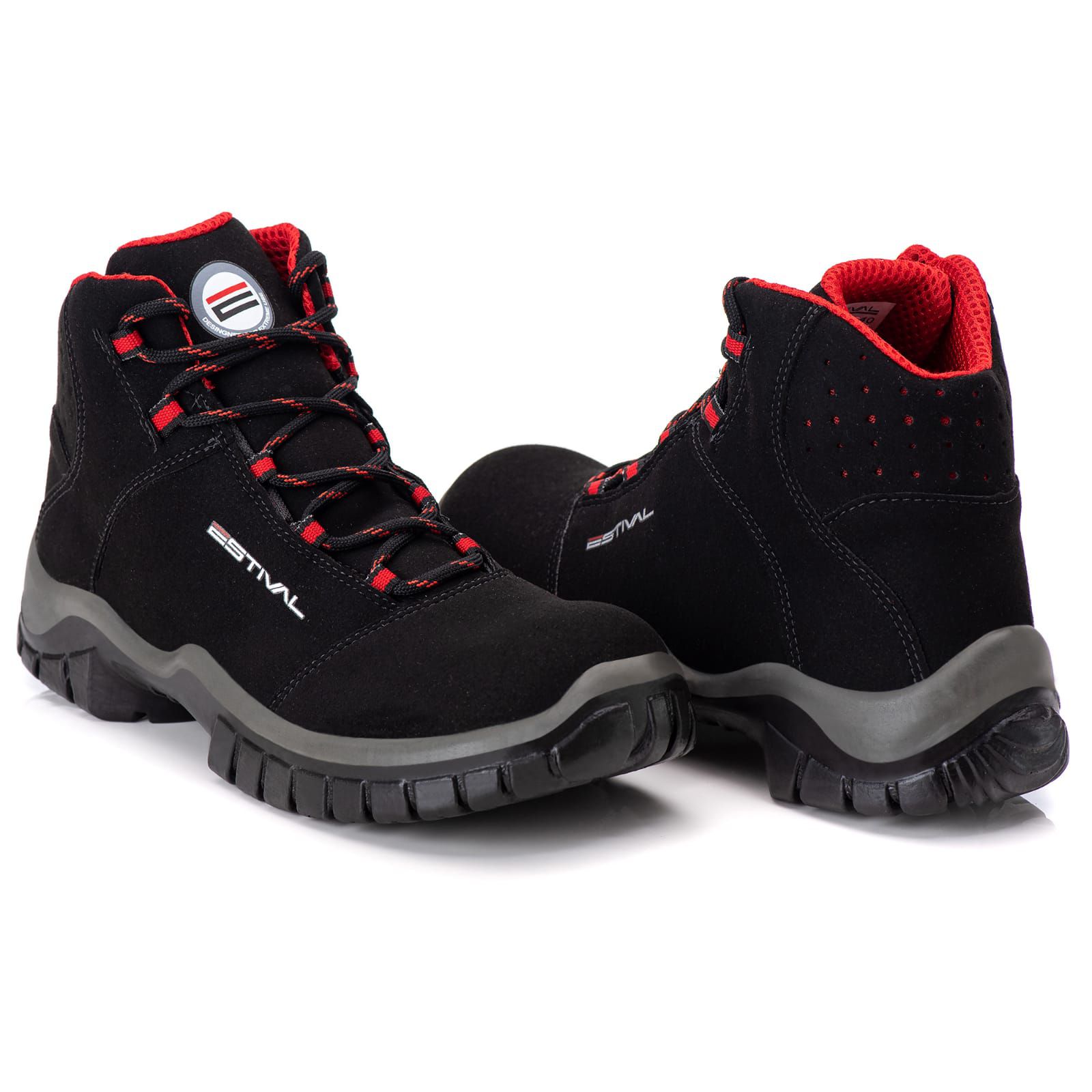 Bota Energy Microfibra Reno Preto/Vermelho - Folopa Distribuidor de ...