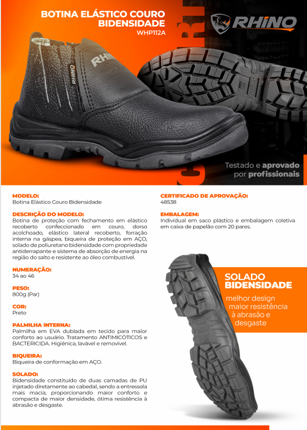 Botina de Segurança Bico PVC - Folopa Distribuidor de Calçados e Epi