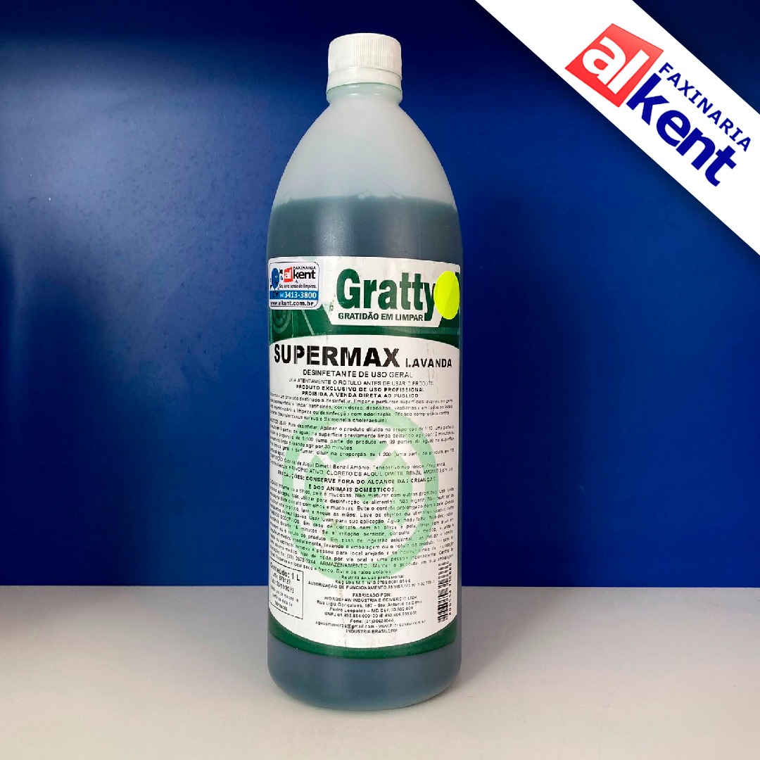 Desinfetante Supermax Gratty 1L Floral ou Lavanda (Rende até 50L) - Alkent Faxinaria | Produtos ...