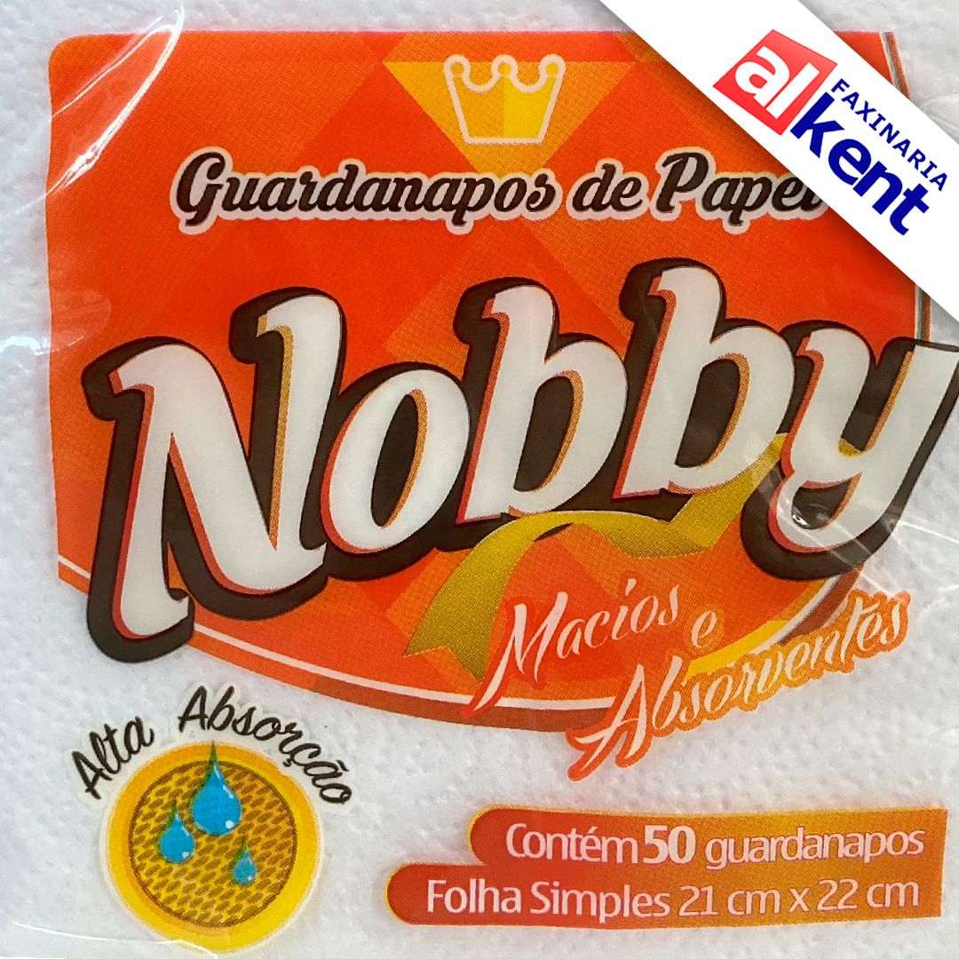 Guardanapo de Papel Nobby Folha Simples 21x22 com 50 unidades - Alkent ...