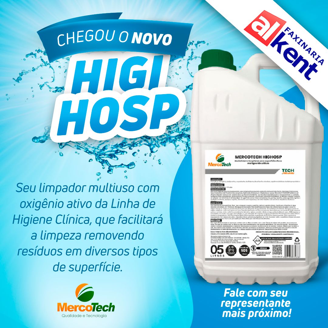 Desinfetante Concentrado Higi-Hosp Mercotech 5L - Alkent Faxinaria ...