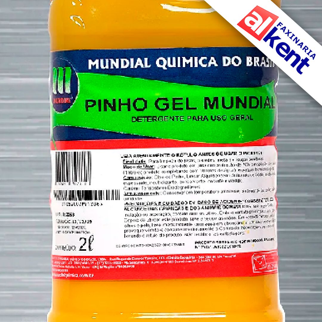 Limpador Concentrado Pinho Gel Mundial 2L - Alkent Faxinaria | Produtos ...