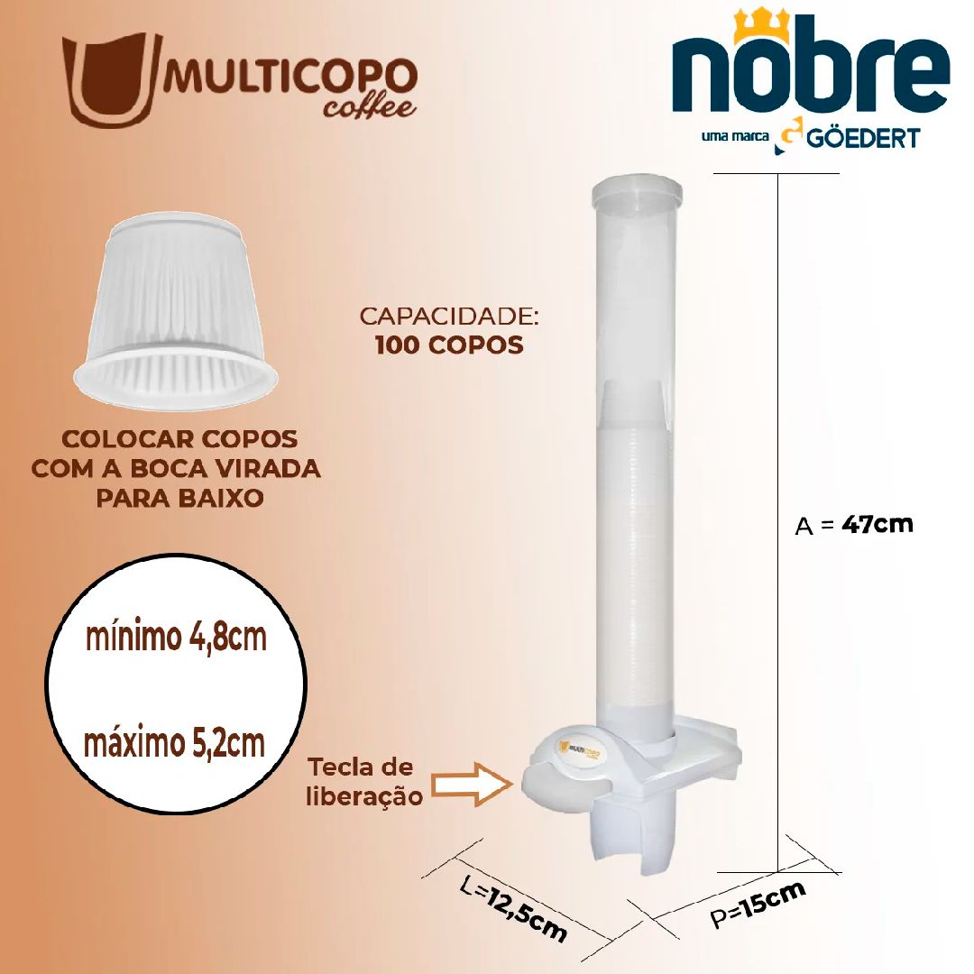 Dispenser Poupa Copo Café Porta Copos Nobre - Alkent Faxinaria ...