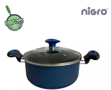 Conjunto de panela LINEA BLUE.NIGRO. 6 pç. Tp vidro. Azul. Cod. 025830 ...