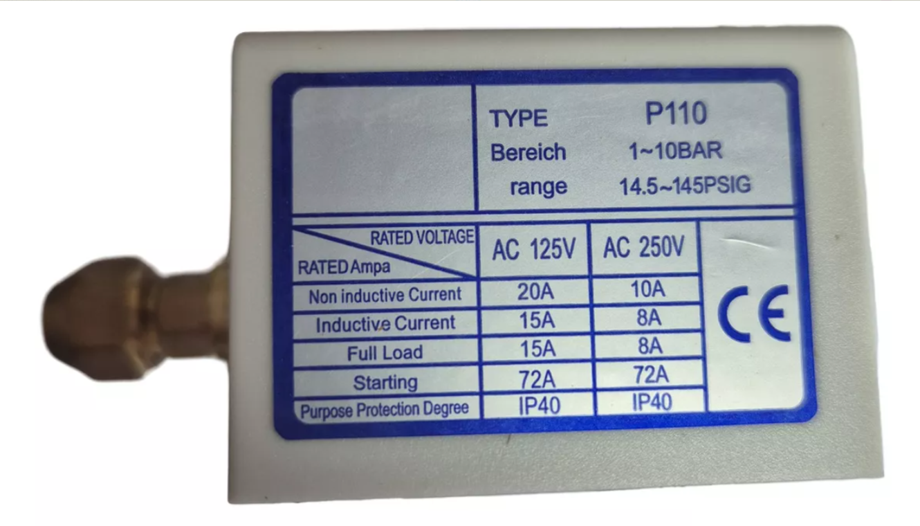 Pressostato Hlp P110E 1 A 10 Bar Água Ar E Gases Inertes Universal ...