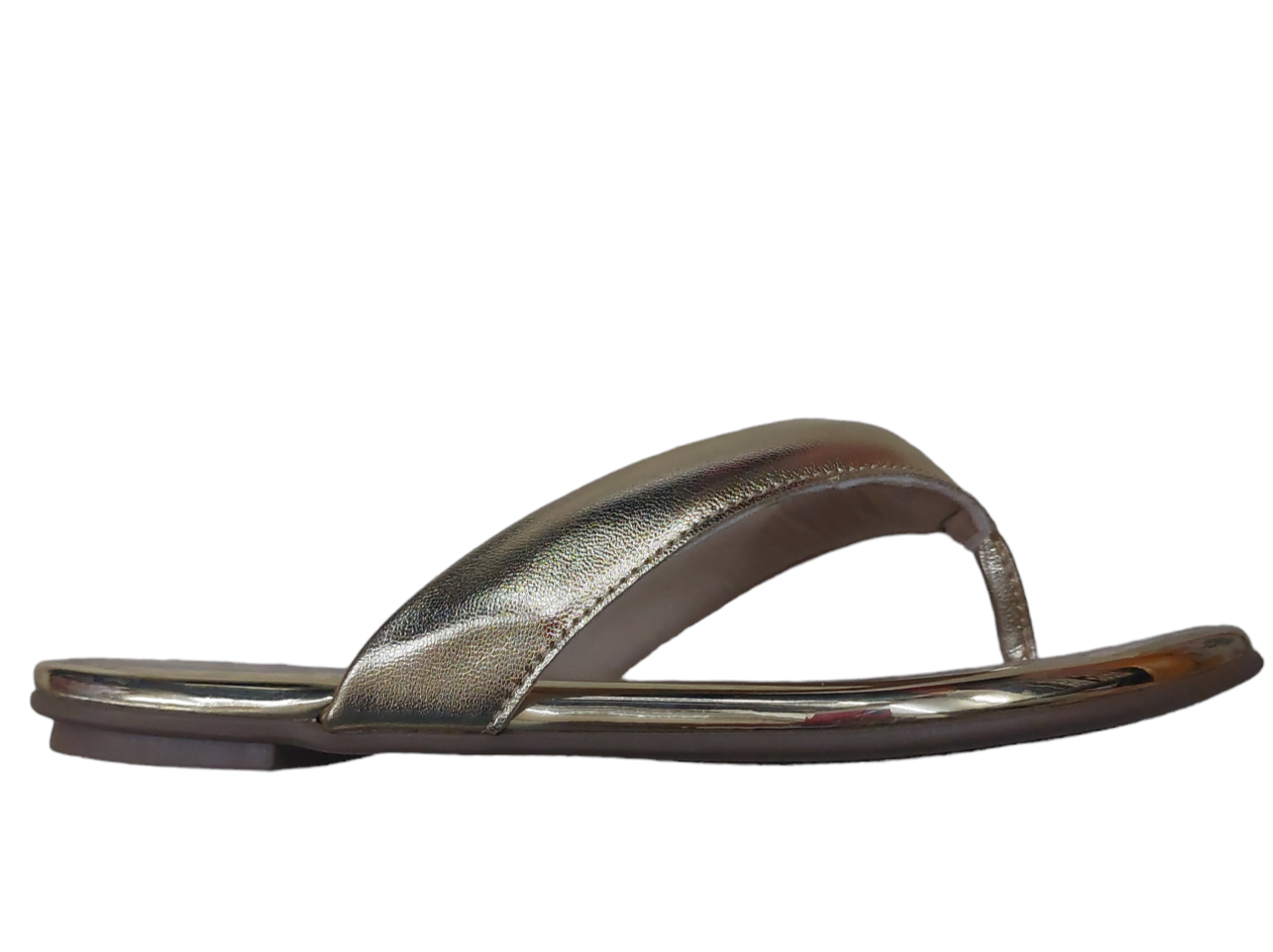 Chinelo Flat Beira Rio Feminino DOURADO - Deka Calçados