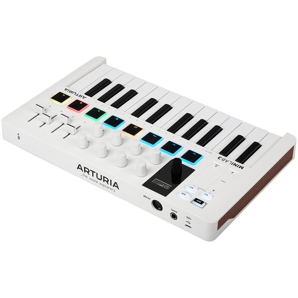 Teclado Controlador Midi USB 25 Teclas Arturia MiniLab MK3 Branco - Classic Keyboards ...
