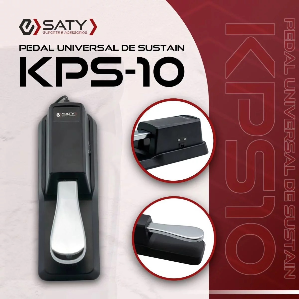 Pedal de Sustain Saty KPS-10 kps10 kps 10 - Classic Keyboards - Especialistas em Teclados