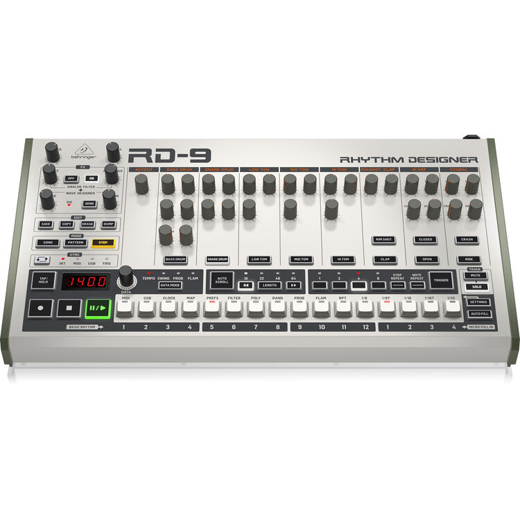 Bateria Eletrônica Behringer RD-9 Analógica/Digital Ritmo Clássico 909 ...
