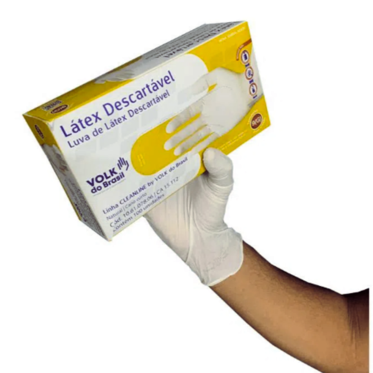 Luva de Látex Descartável Branca com Talco - Volk | CA 15112 - Ideal ...