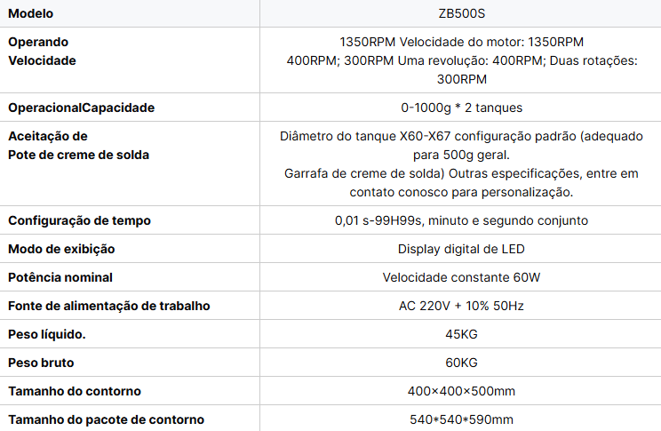 Mixer de Solda ZB500S - Integraltec
