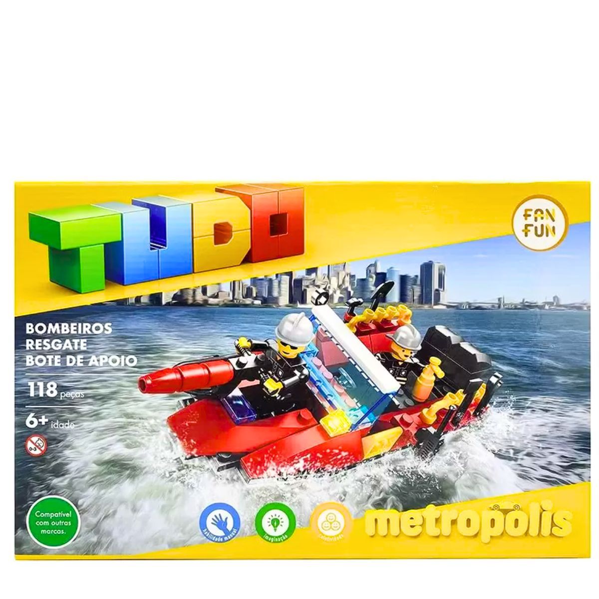 Blocos De Montar Bombeiros Resgate Bote de Apoio - 118pcs - TUDO FAN ...