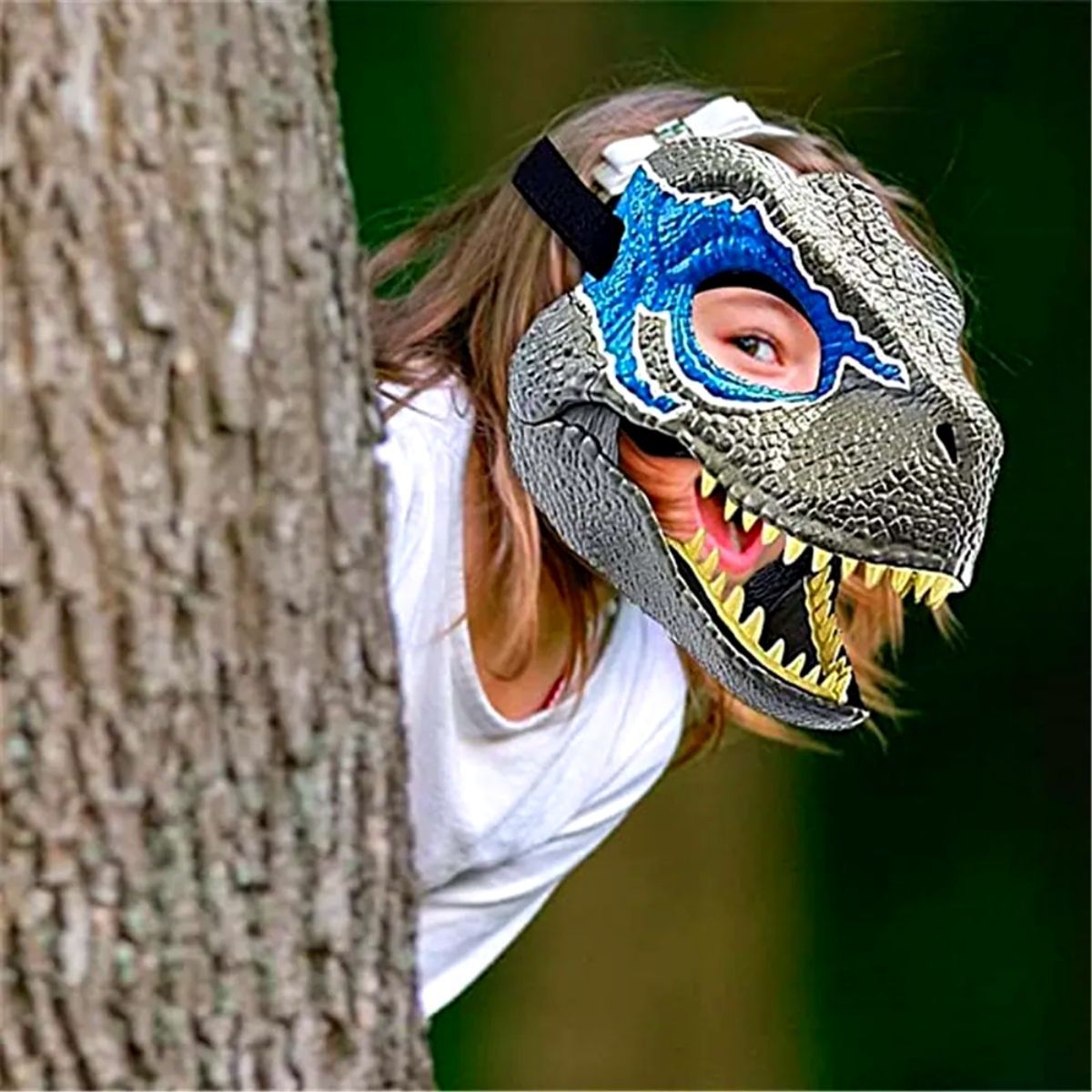 Máscara Dinossauro Articulado - Velociraptor Blue Jurassic World ...