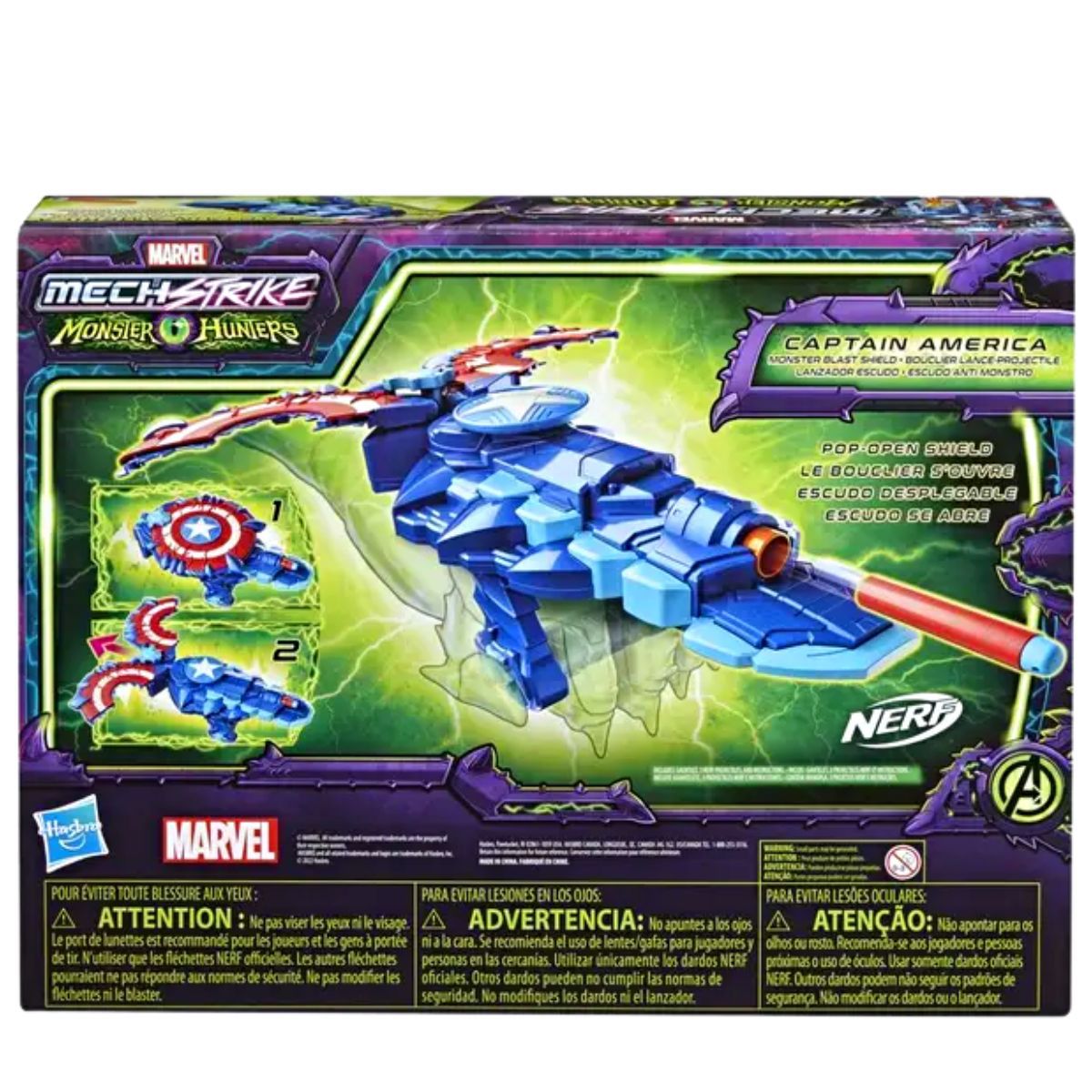Nerf Marvel© Monster Hunters Capitão América - NERF® - bebrands oficial