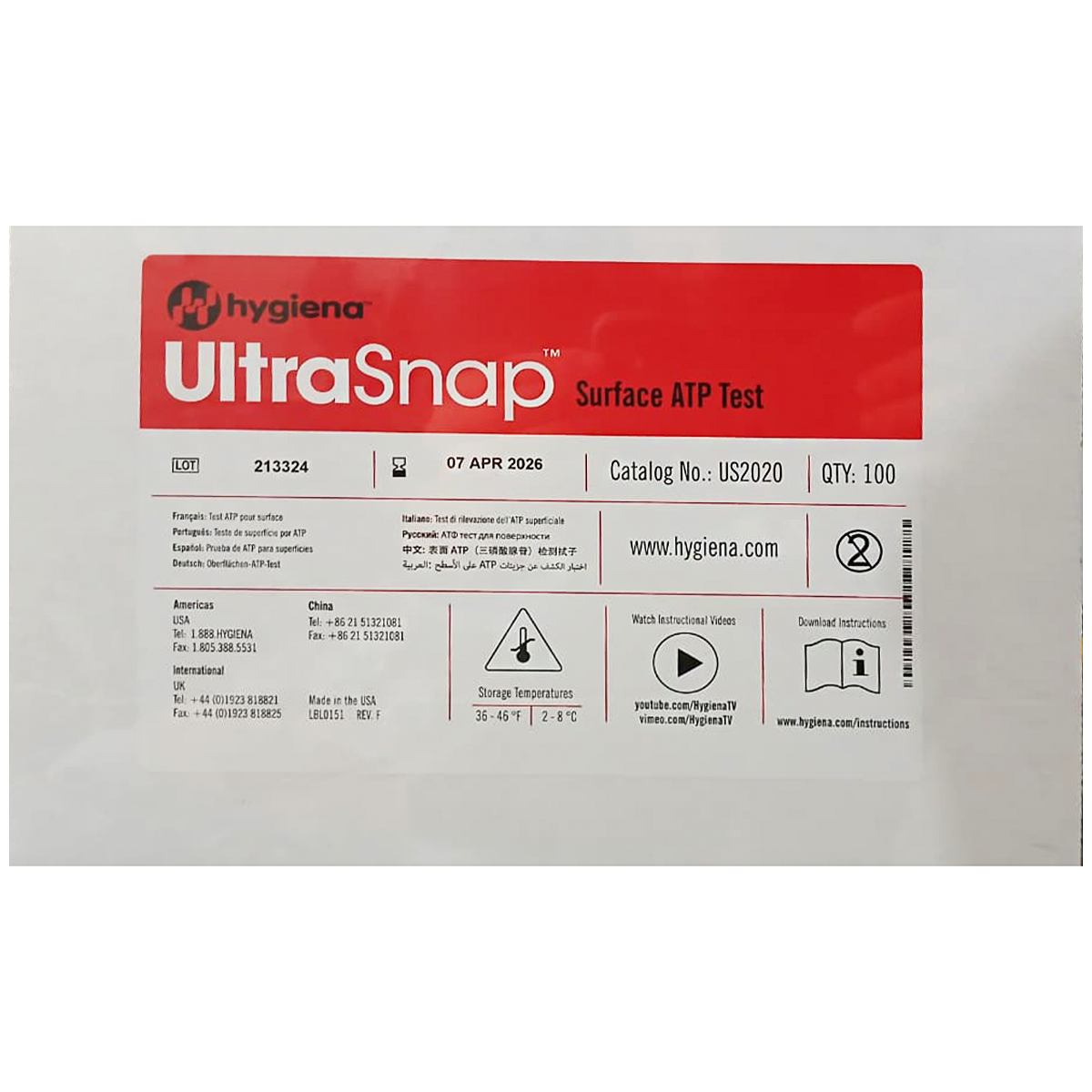 Swab Ultrasnap Para Luminometro Marca Hygiena - Loja do Laboratório
