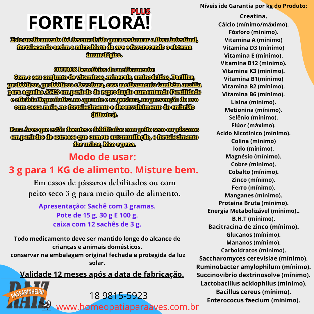 FORTE FLORA!, desenvolvido para restaurar a flora intestinal ...
