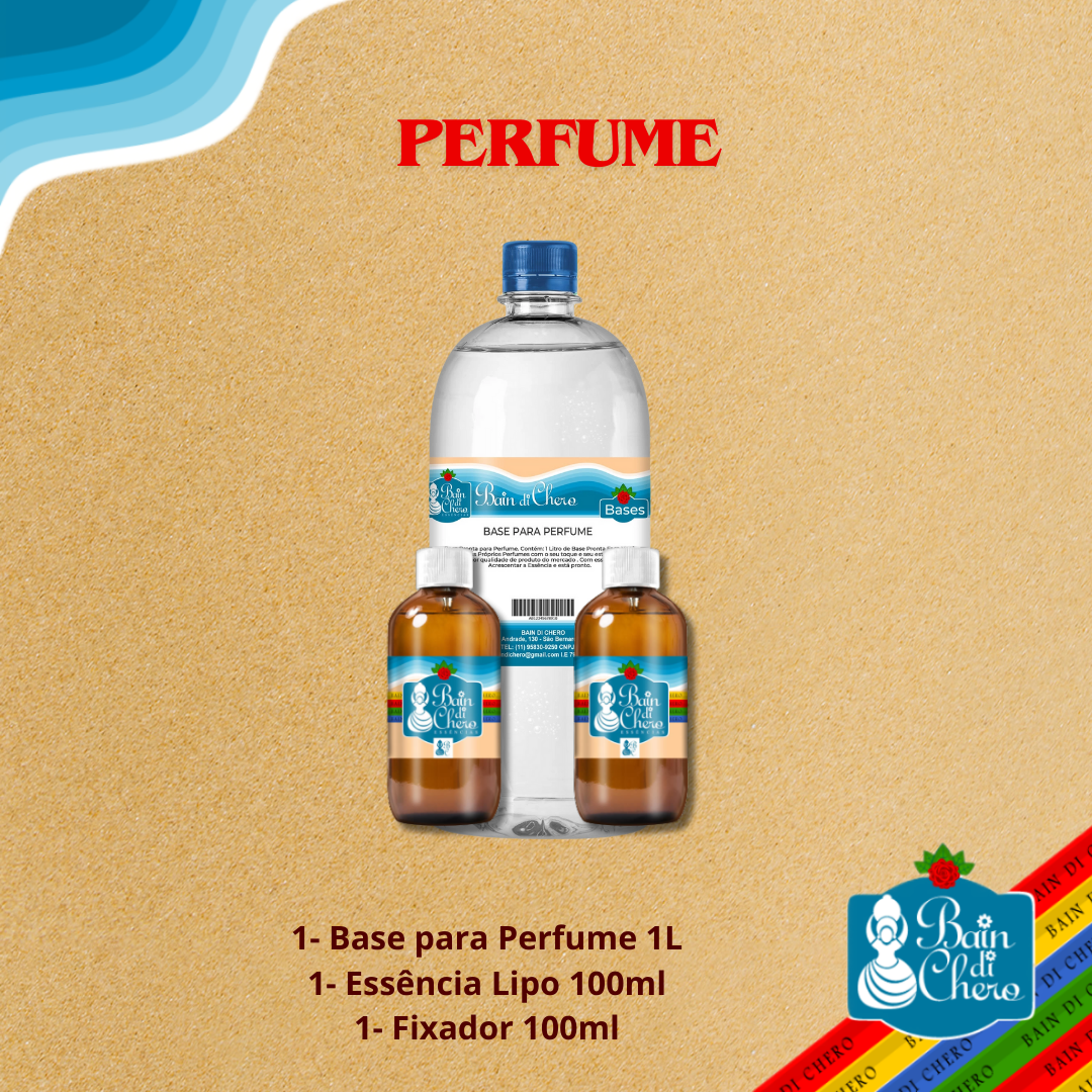 Kit Perfume 1L com Essência e Fixador Galaxolide - Bain Di Chero