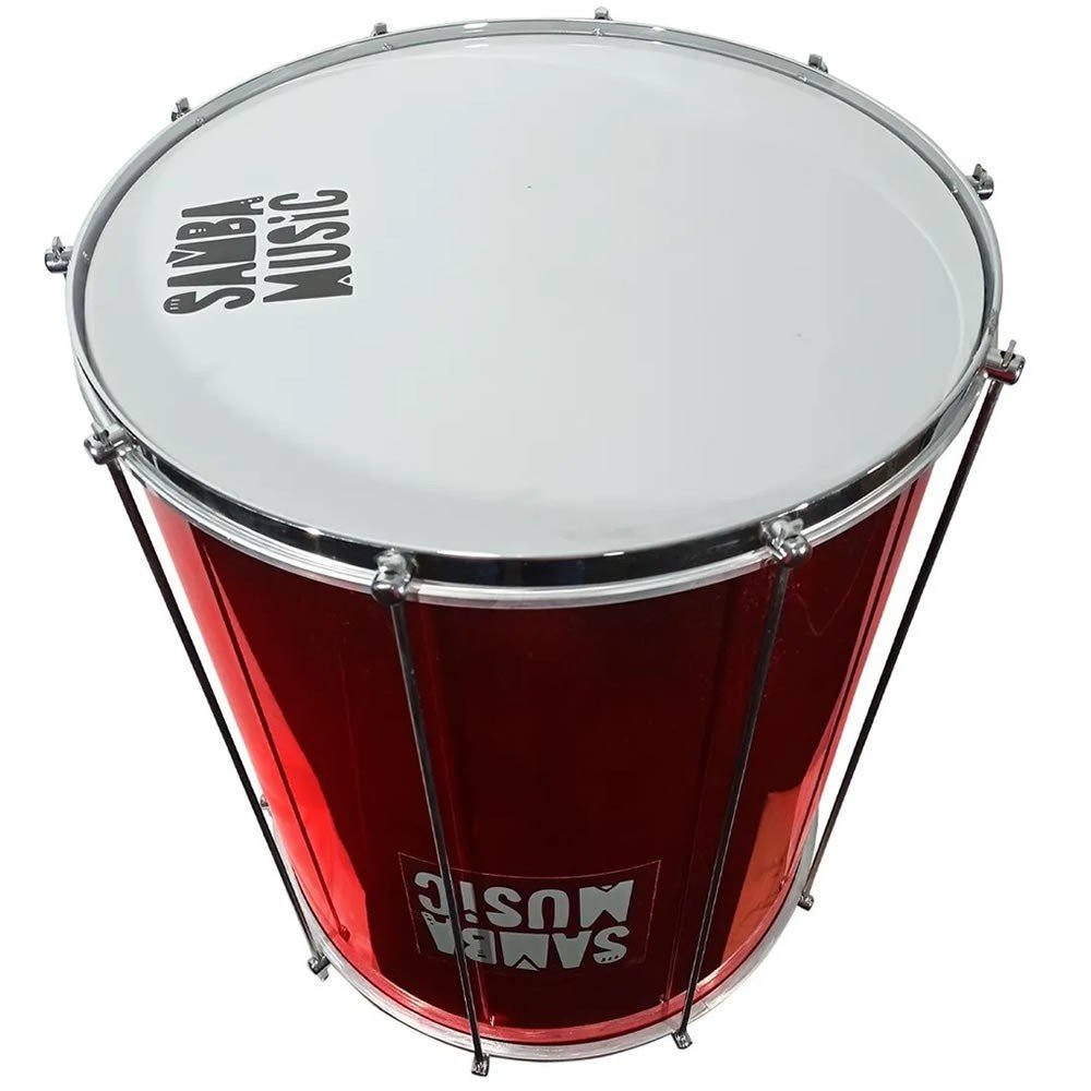 Kit Surdo Madeira Samba Music 60x20 Vermelho Pele Animal Com 10% OFF n ...