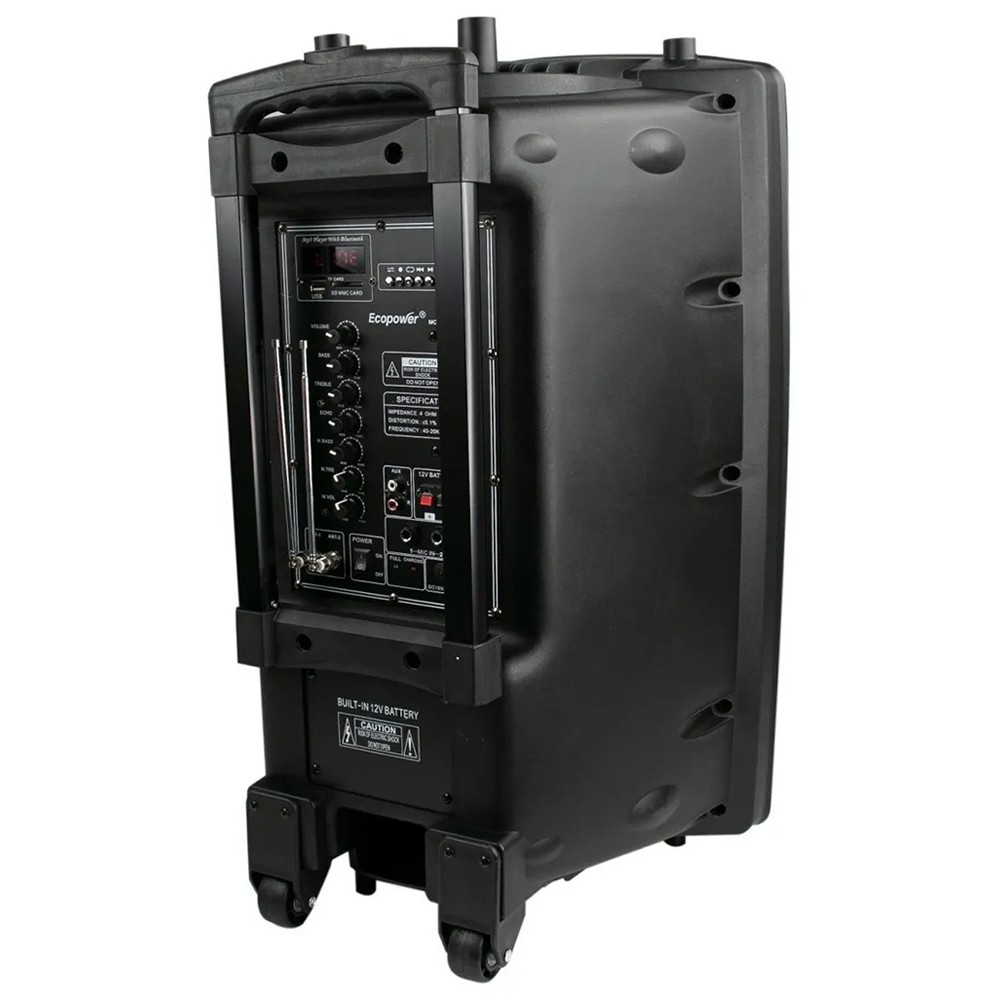 Caixa de Som Ecopower EP-1903 SD / USB / Bluetooth / Karaokê Com 10% O ...