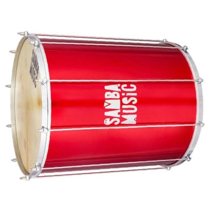 Surdo de Madeira Samba Music 60x20 Pele Animal Vermelho Com 10% OFF na ...