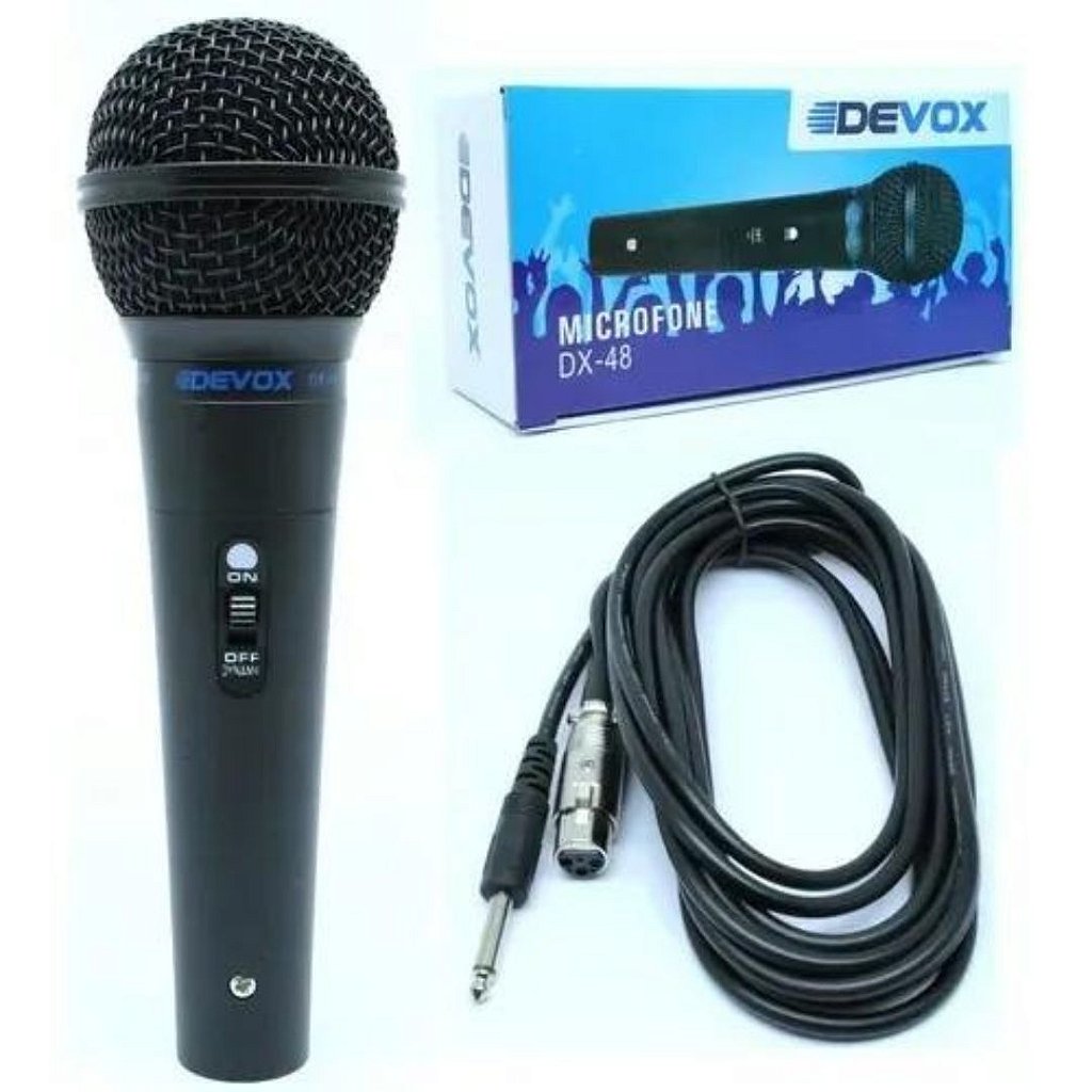 Microfone Com Fio De Mão Devox Dx-48 Profisssional Dinâmico Com 10% OFF na Maior Loja de ...