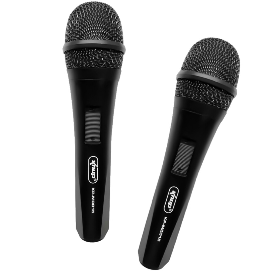 Microfone Com Fio Duplo Dinâmico Profissional KP-M0015 Knup ...
