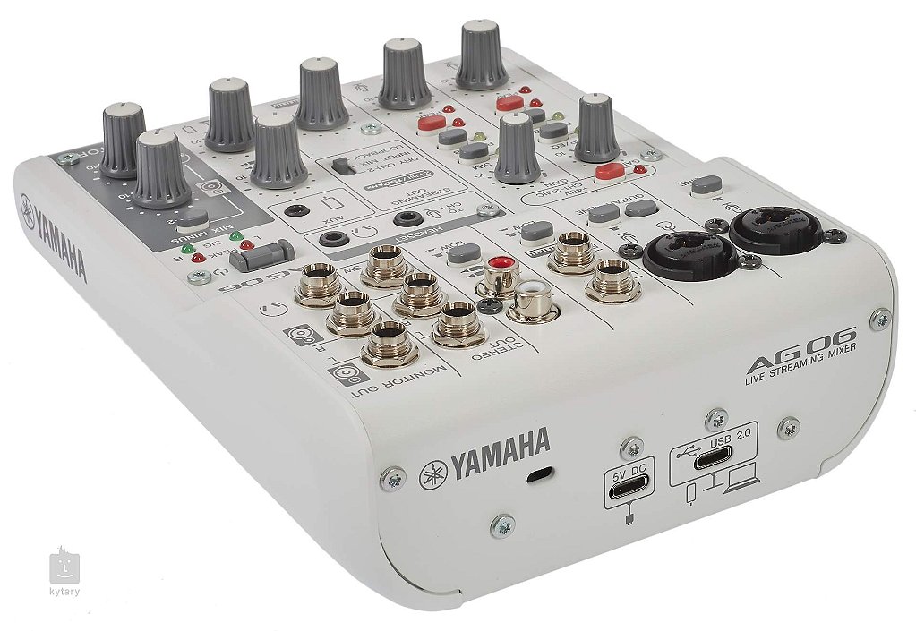 Mesa De Som Mixer Interface Usb Yamaha AG06 MK2 Branco - Constelação ...