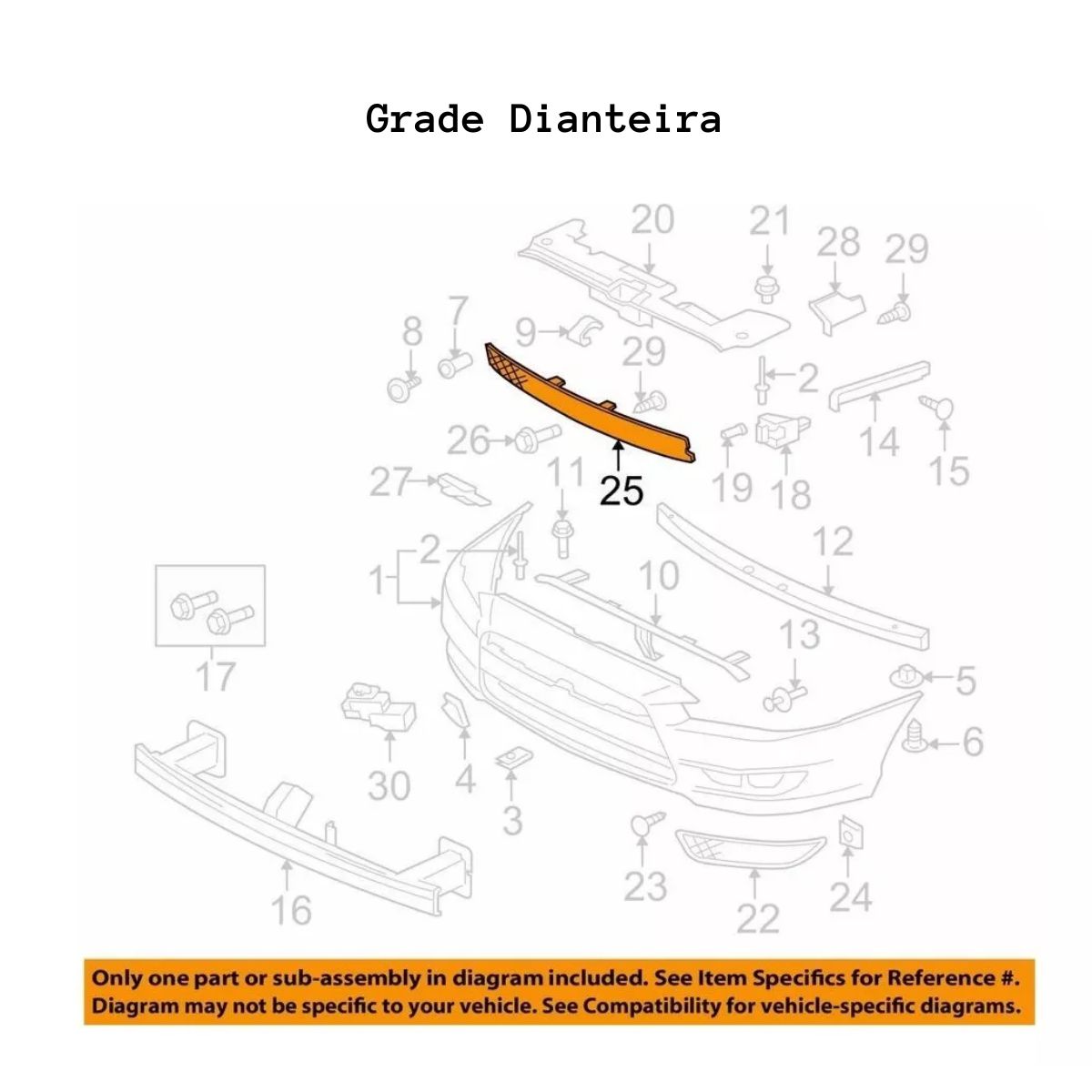 Grade Inferior Lancer Cvt Hl Hle Tela Para-choque 6400a827 - Fegus Auto ...