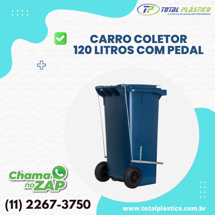 CARRO COLETOR DE LIXO COM PEDAL 120 LITROS - (11) 2276-3750. - Total ...