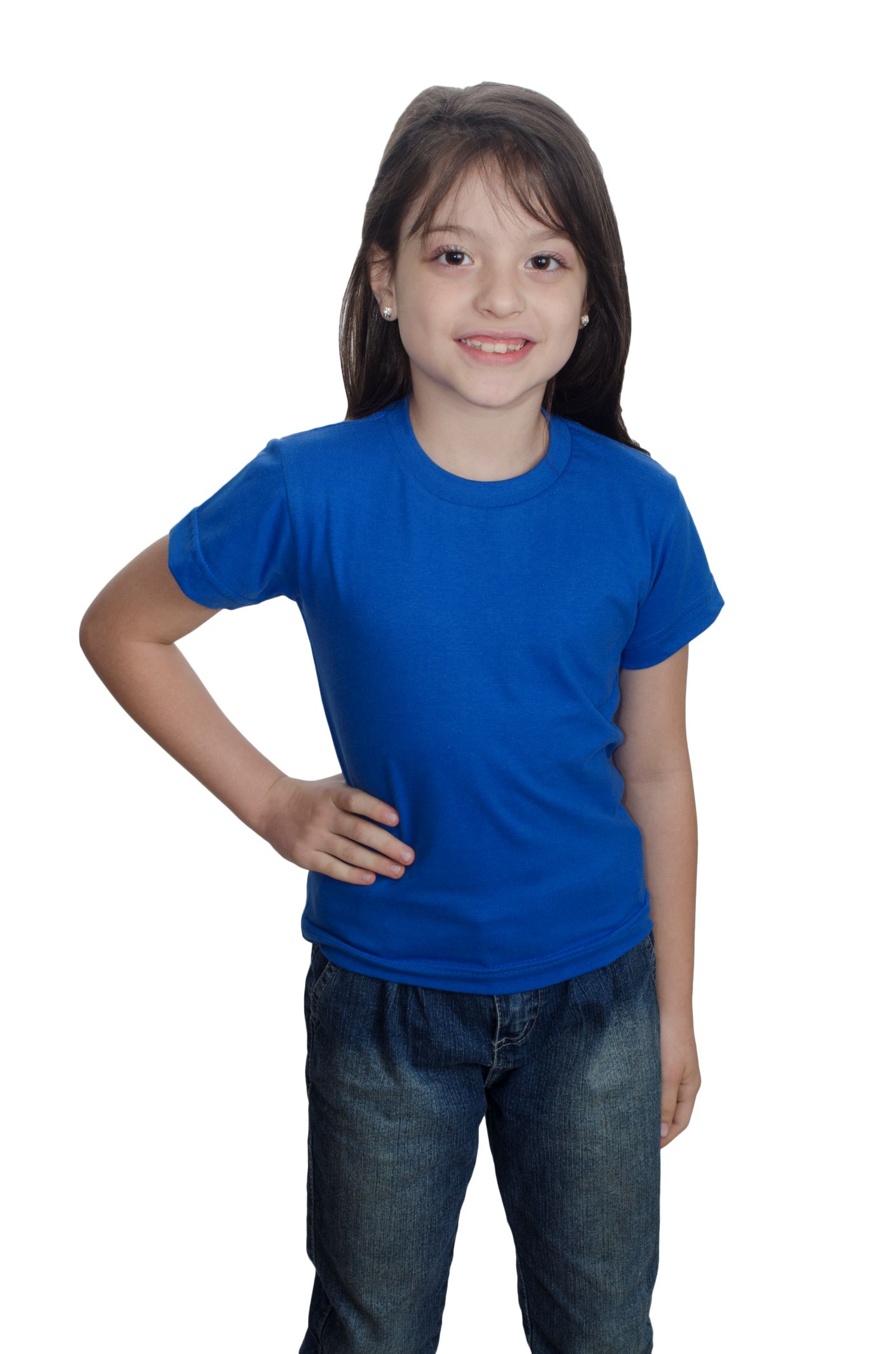 camiseta azul royal infantil lisa unissex 100% algodão - Vesttemaskids